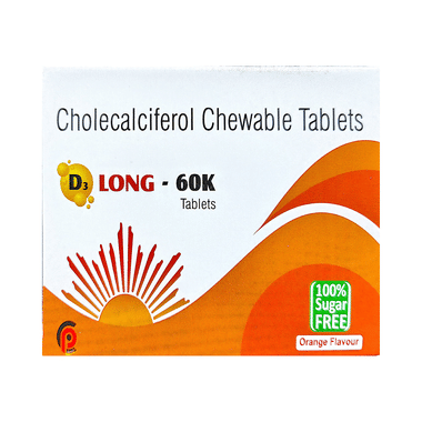 D3-Long 60k Chewable Tablet Orange Sugar Free 4.0 Chewable Tablets in 1 ...