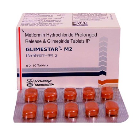 Glimestar-M 2mg Strip Of 10 Tablets | GetOMeds